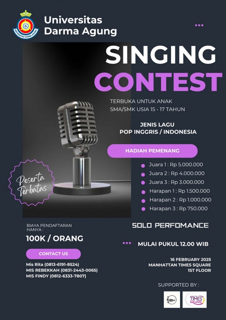 Universitas Dharma Agung Singing Contest – Manhattan Times Square